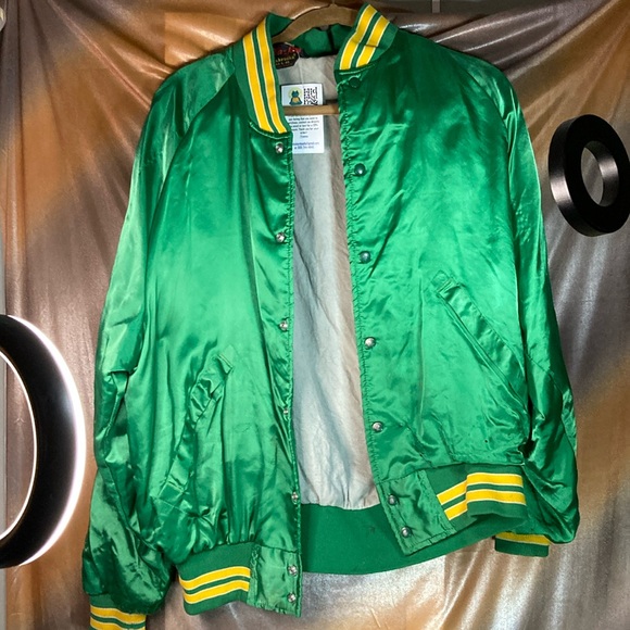 pla-jax | Jackets & Coats | Vintage 7s Satin Baseball Jacket Kelly ...